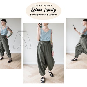 Harem Trousers Pattern and PDF Sewing Tutorial, Size XS - Etsy