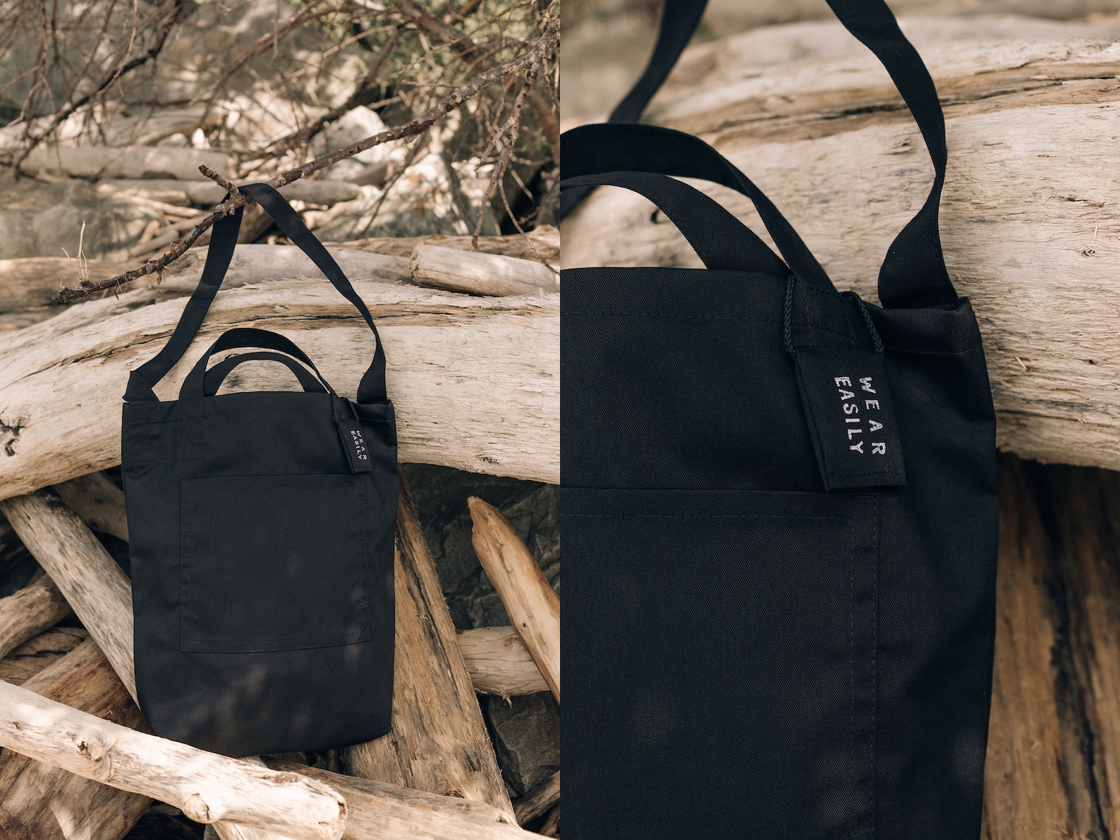 Waterproof Tote Bag With Pockets, Top Short Handles, Long Body Strap ...