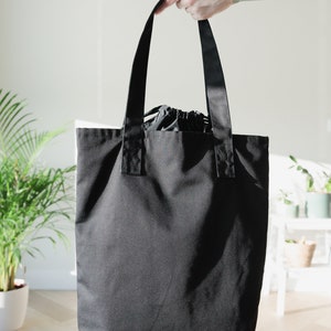 Drawstring Top Tote Bag - 3 Pockets, 2 Shoulder Straps, Perfect Cotton ...