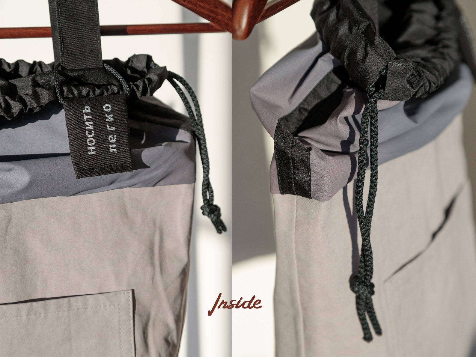 Drawstring Top Tote Bag - 3 Pockets, 2 Shoulder Straps, Perfect Cotton ...
