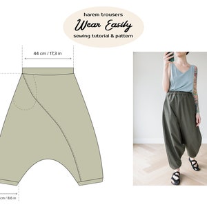 Harem Trousers Pattern and PDF Sewing Tutorial, Size XS - Etsy