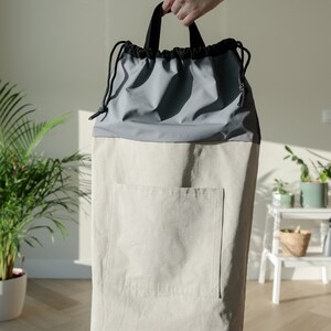 Drawstring Top Tote Bag - 3 Pockets, 2 Shoulder Straps, Perfect Cotton ...