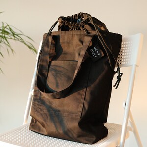Drawstring Top Tote Bag - 3 Pockets, 2 Shoulder Straps, Perfect Cotton ...