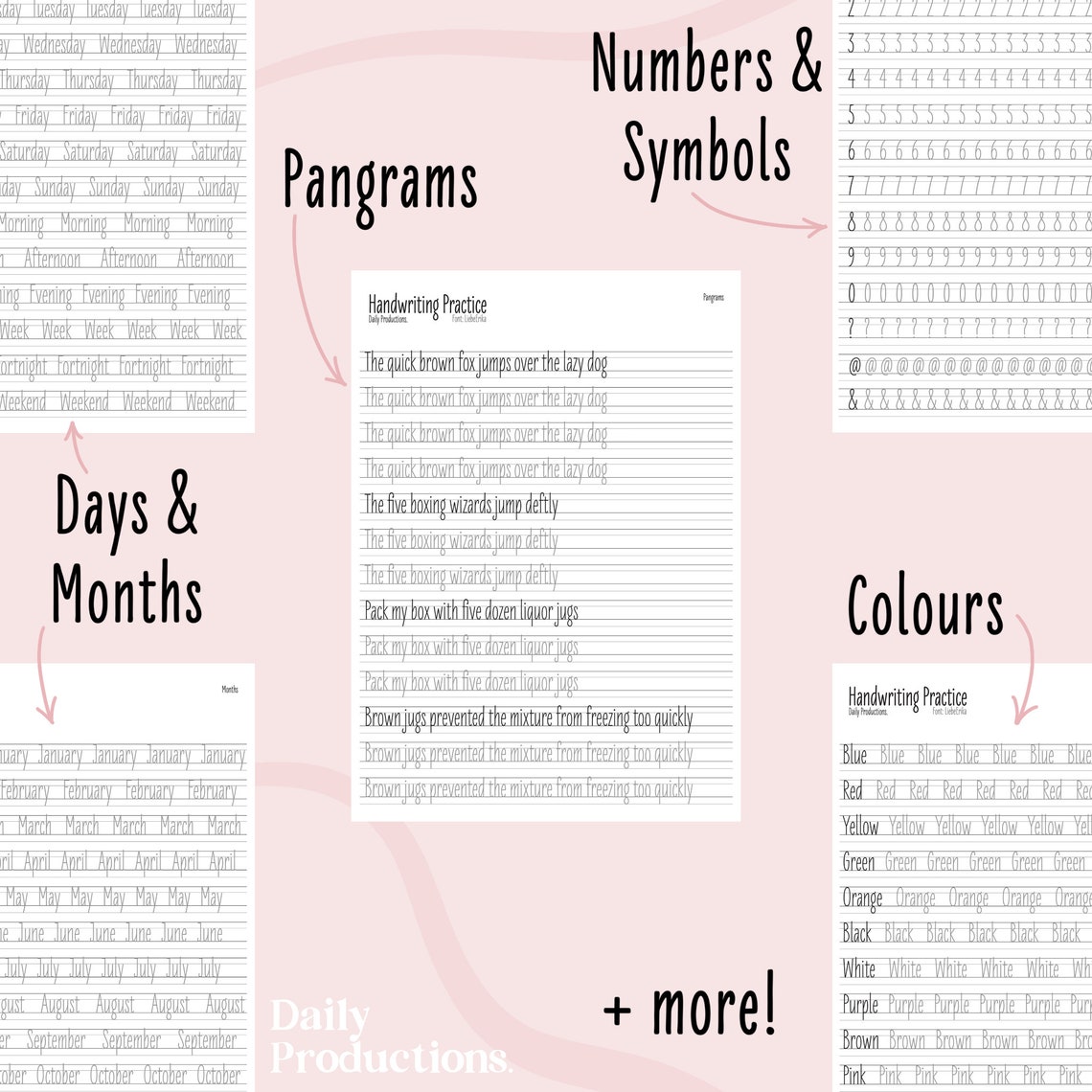 Handwriting Practice Sheets, Printable, Digital, Handwriting Worksheet ...