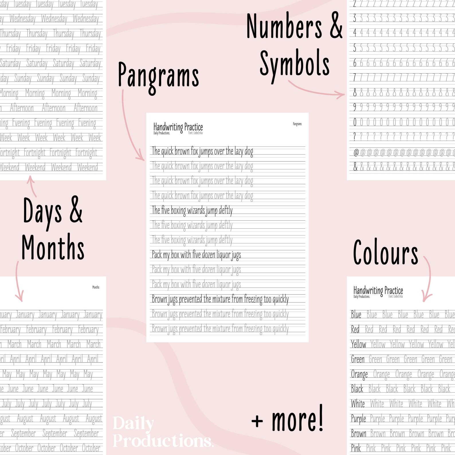 Handwriting Practice Sheets, Printable, Digital, Handwriting Worksheet ...