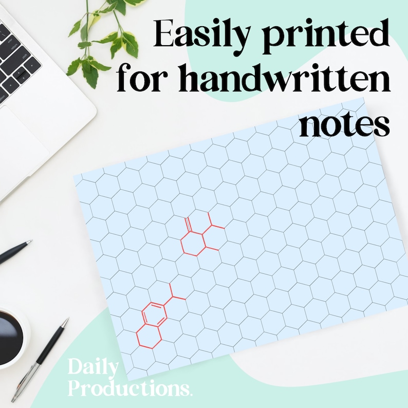 Organic Chemistry Hexagon Paper, Digital Download, Template, Note ...