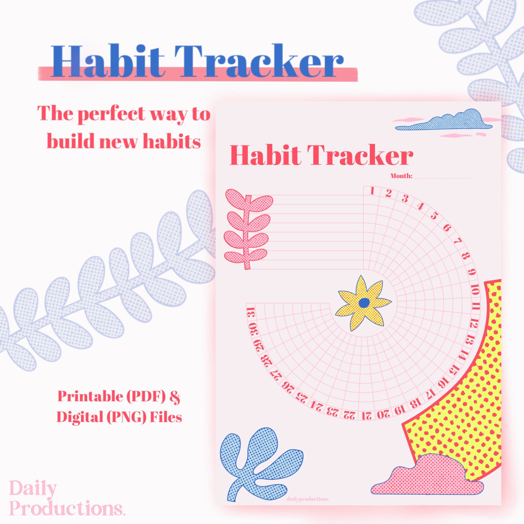 Habit Tracker, Cute Habit Tracking, Circle, Build New Habits, Fun ...