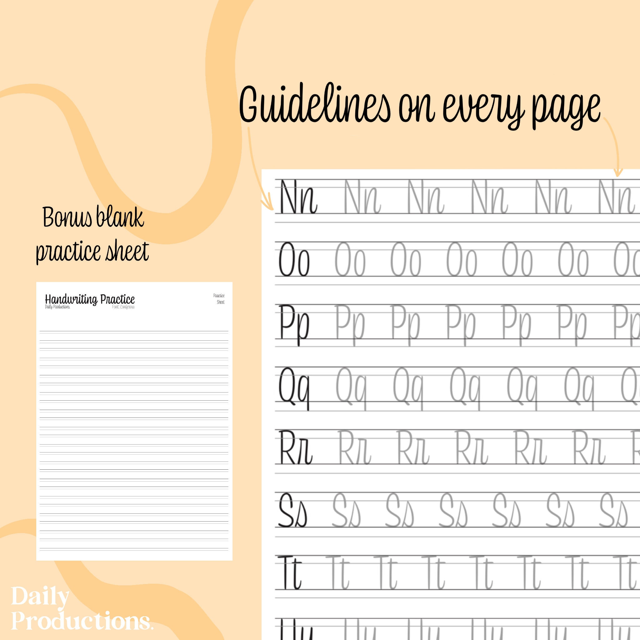Cursive Handwriting Practice Sheets, Printable, Digital, Handwriting ...