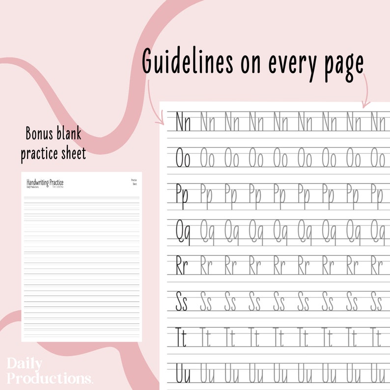 Handwriting Practice Sheets, Printable, Digital, Handwriting Worksheet ...