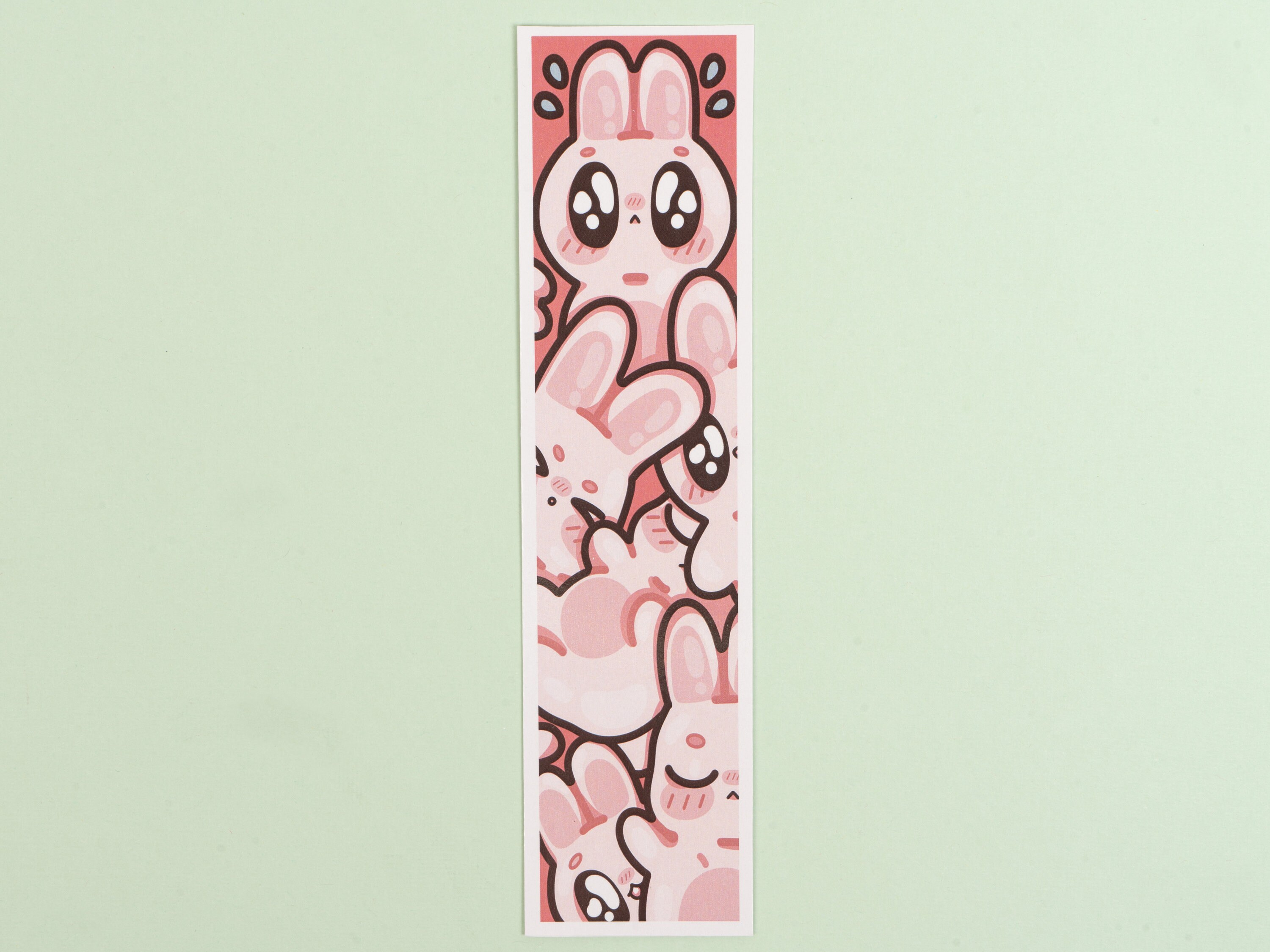 Cute Chibi Bunny & Hamster Bookmark Cartoon Art Double-sided Glossy ...