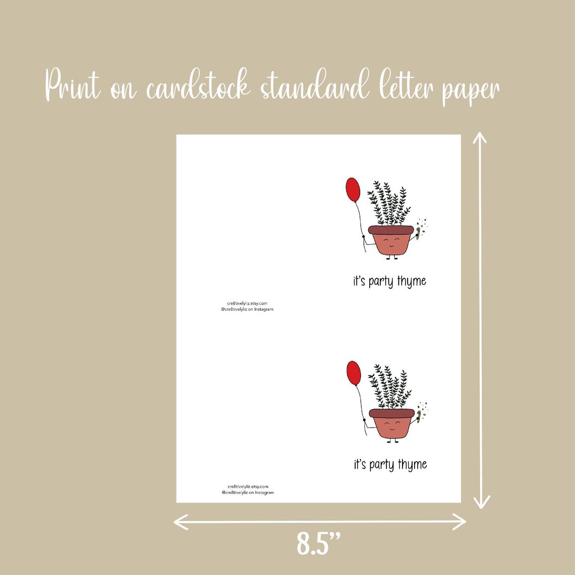 Printable Birthday Card, Instant Digital Download, Print at Home ...