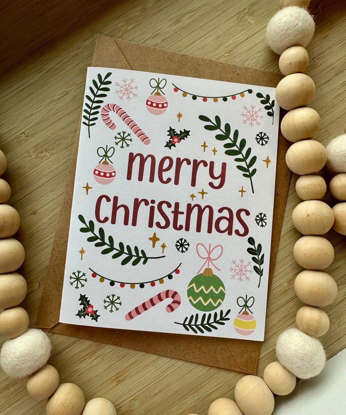 Festive Christmas Doodles Card: Printable Holiday Greeting (digital ...