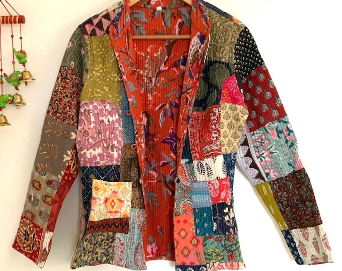 Multi 100% Pure Cotton Handmade Patchwork Reversible Quilted Short ...