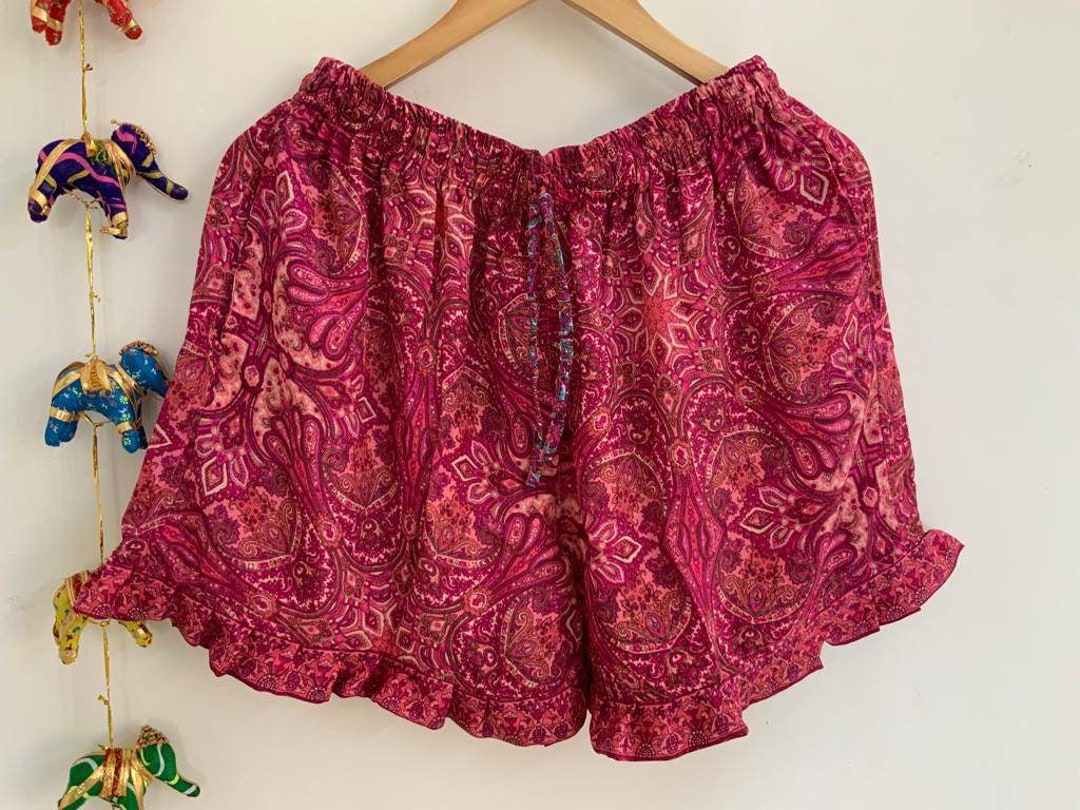 Pink Paisley Design Silk Short Perfect for Summer Time, Nightwear ...