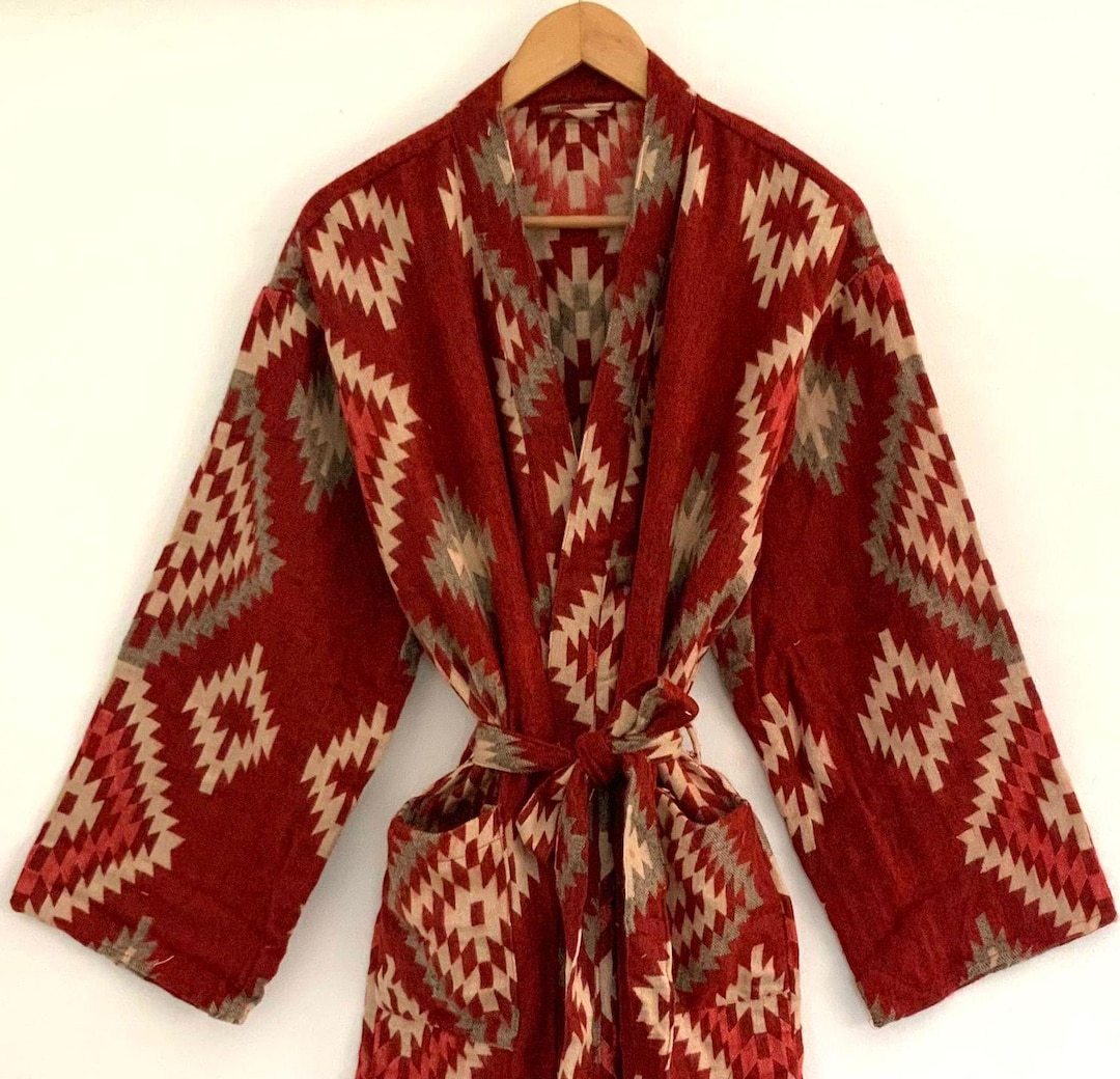 Yak Wool Blend Unisex Kimono/robe,handmade,winter Special,house Robe ...