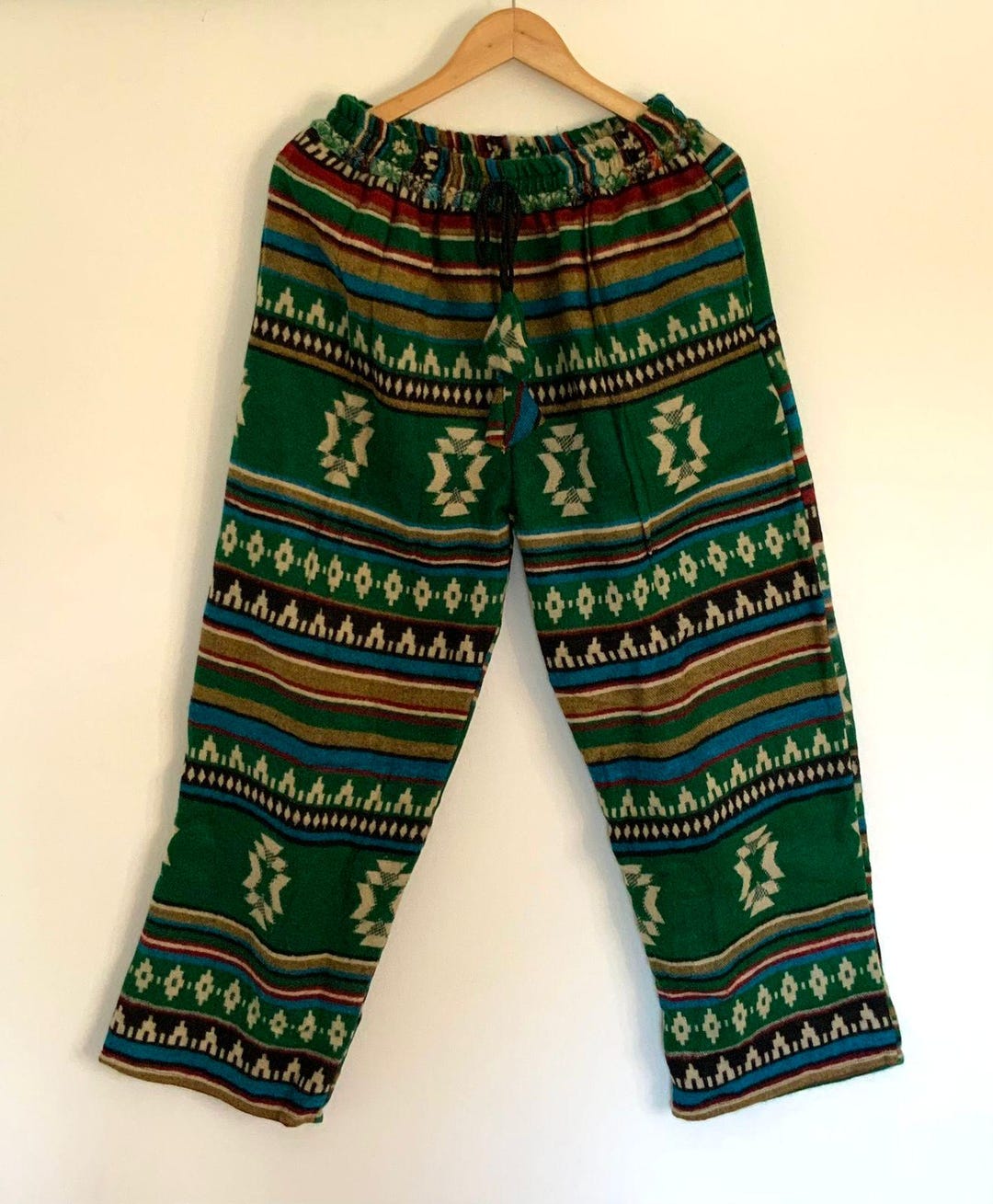 Beautiful Green Unisex Tibetan Yak Wool Blend Trousers Perfect for ...