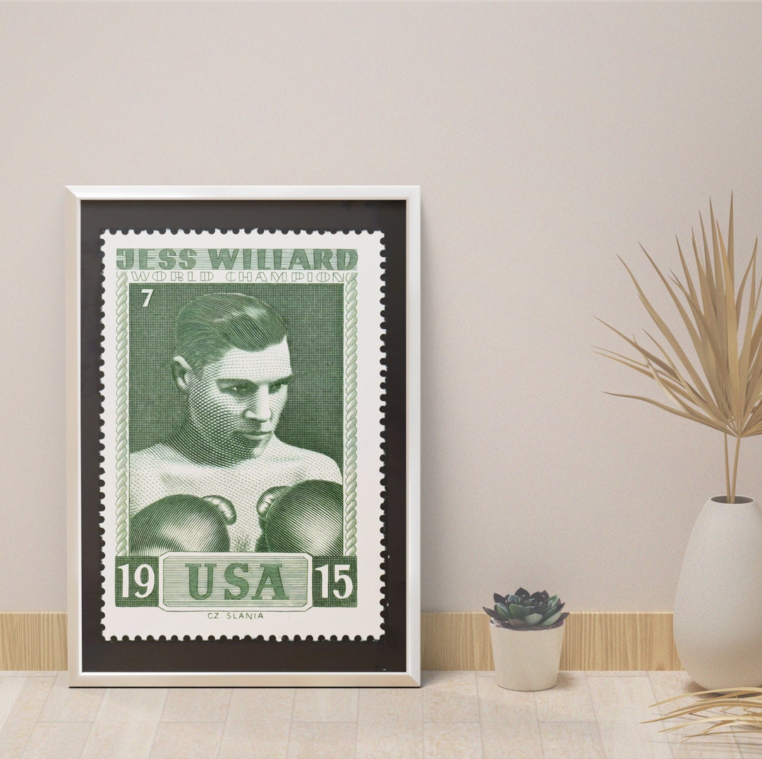 Stamp Poster Boxing Jess WILLARD I World Champion 1915 I Boxing - Etsy