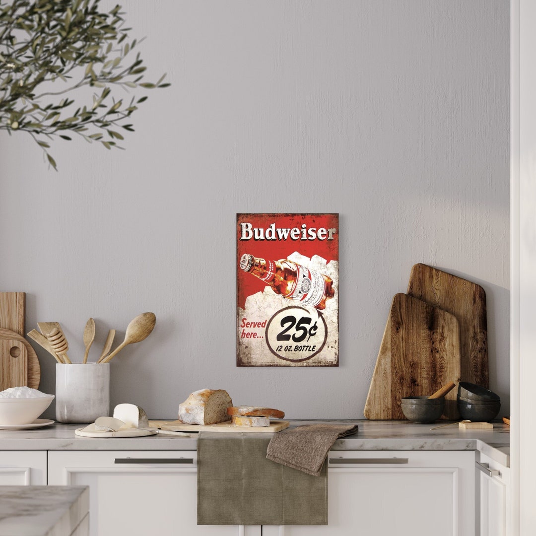 Budweiser® Beer Metal Sign I Pub Retro I Pub Vintage - Etsy