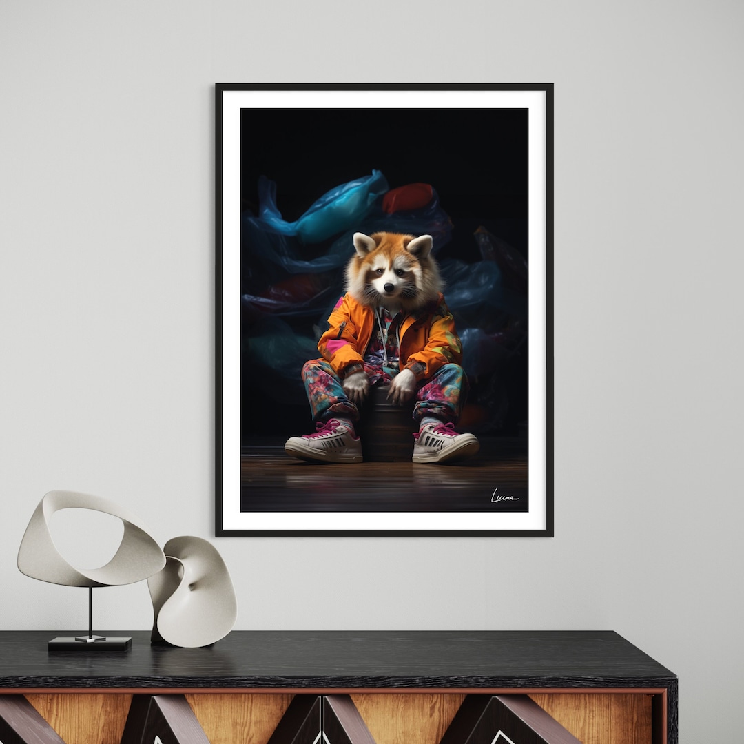 FOX Poster I Colored Animals - Etsy