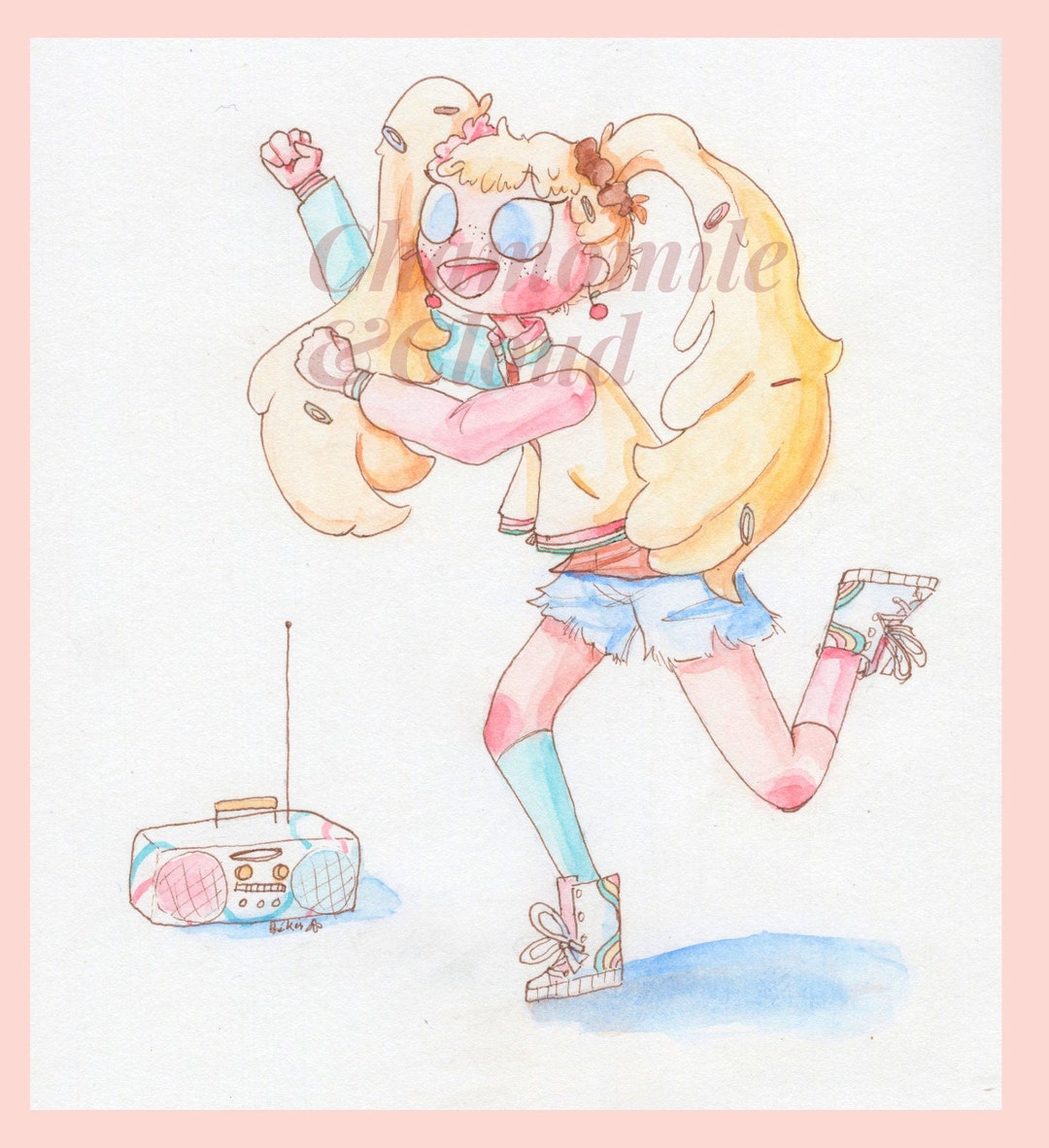 Banana Split Art Print Cute Watercolor Art Dessert Inspired - Etsy