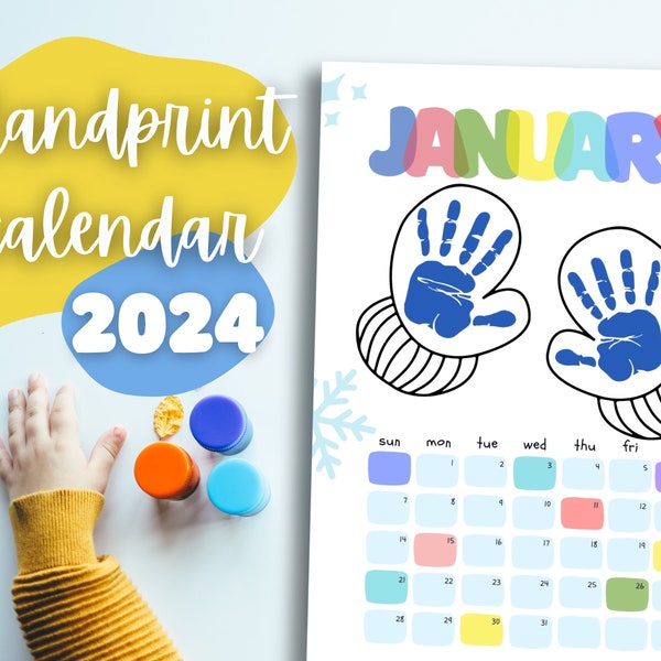 Printable 2024 Handprint Calendar - Etsy