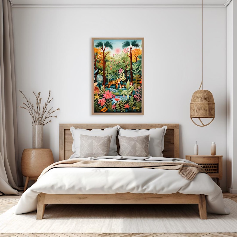 Rousseau's Jungle Oasis: Vibrant Day Scene With Whimsical Lioness and ...