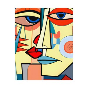 Cubism Portrait Rolled Posters Abstract Geometric Wall Art, High Energy ...