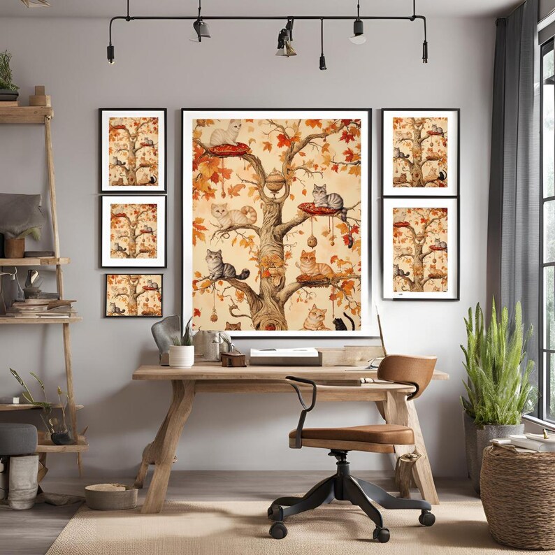 Rococo Cat Art Print: Elegant Feline Autumn Wall Decor - Etsy