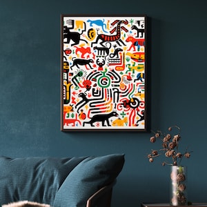 Vibrant Jungle Rhythms:keith Haring-inspired-transform Your Space With ...