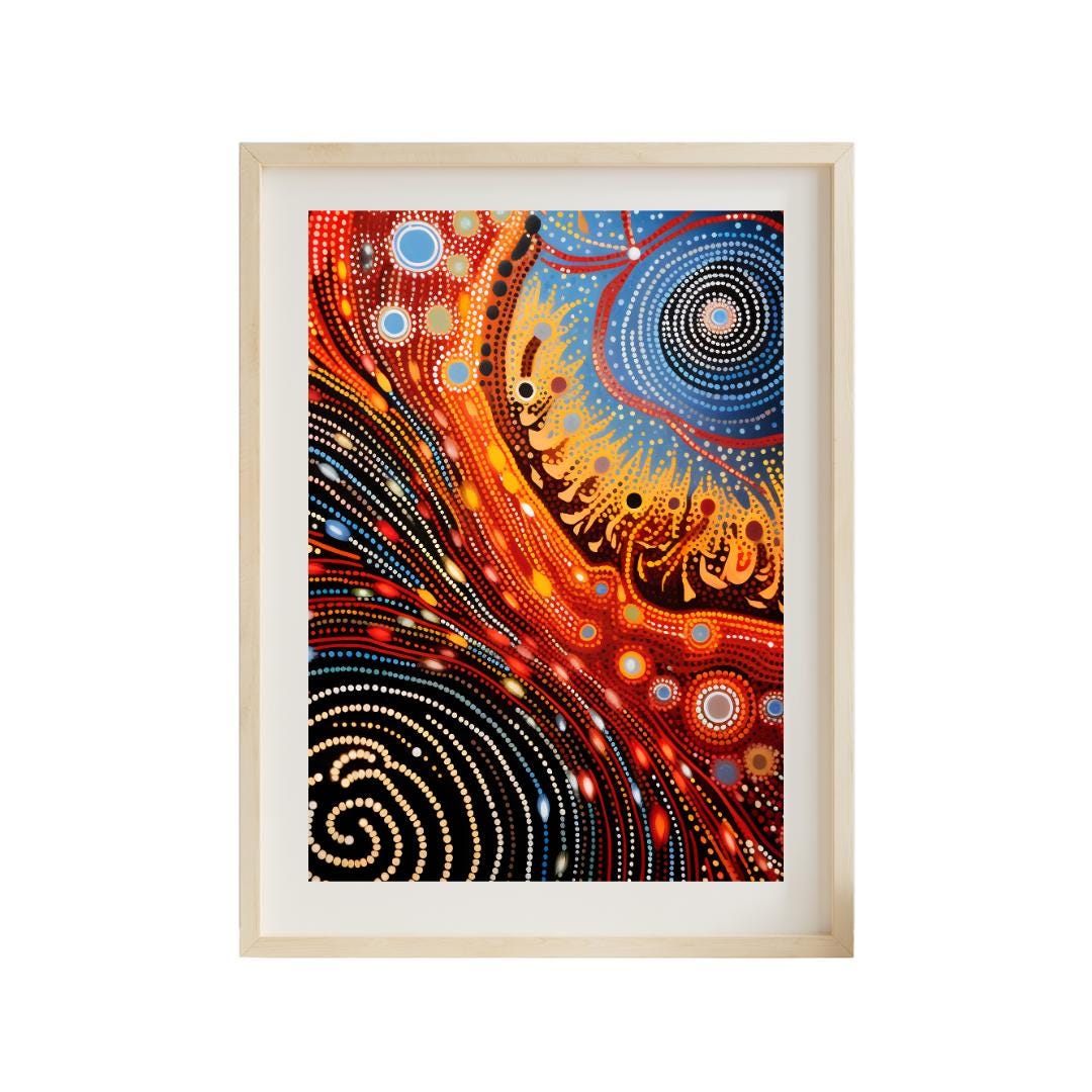 Aboriginal Art Print, Cultural Indigenous Decor, Dreamtime Symphony ...