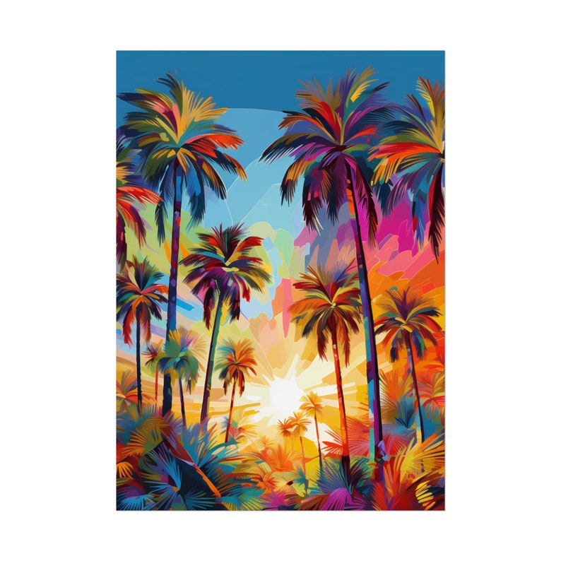Vibrant Oil Palm Forest Patchwork A Vibrant Fusion of Colors Portrays ...