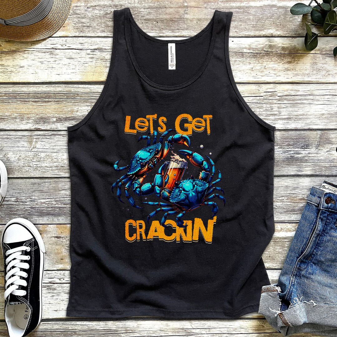 Blue Crab Tank, Beach Tank, Beer Tank Top, Funny Beer Tank, Funny Crab ...