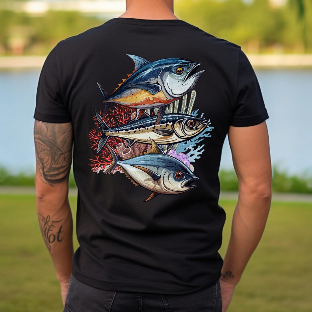 Offshore Tuna Fishing Shirt, Tuna Tee, Boating Shirt, Blue Tuna Shirt, Mackerel T-shirt, Angler ...
