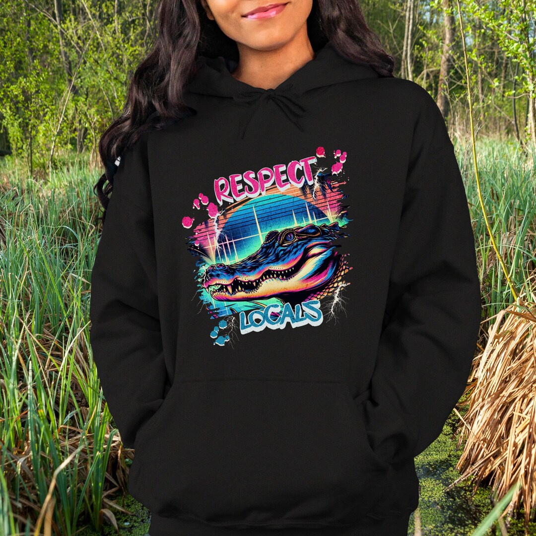 Respect Alligator Hoodie, Gator Hoodie, Alligator Hoodie, Swamp Hoodie ...