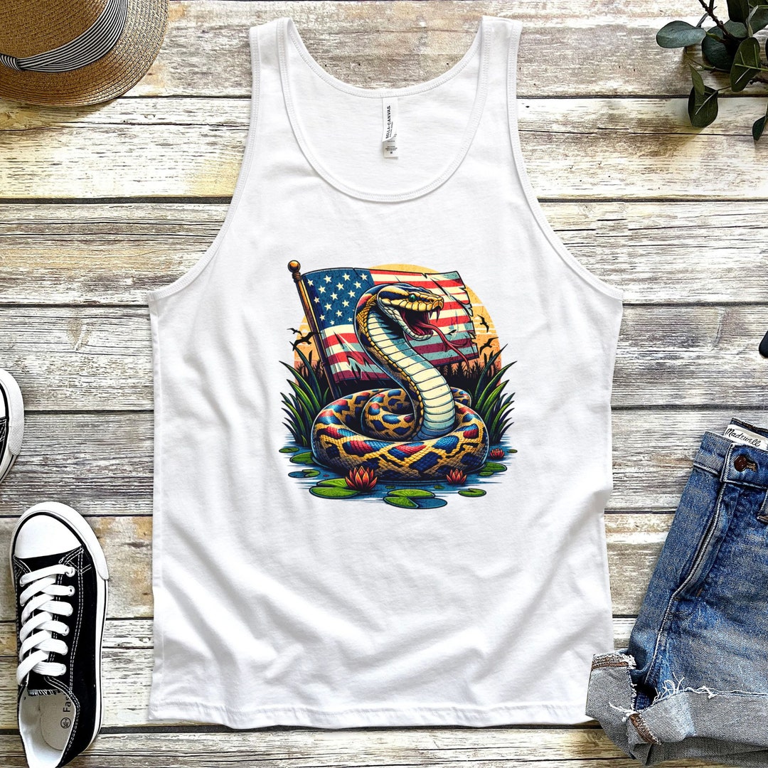 Snake USA Tank, Python Tank, American Flag Tank, Swamp Tank Top, Snake ...