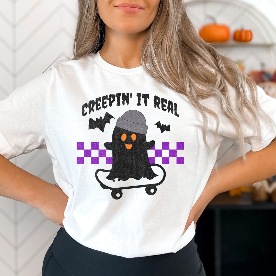 Skater Ghost Halloween Shirt Cute Ghost Tee Halloween Shirt - Etsy