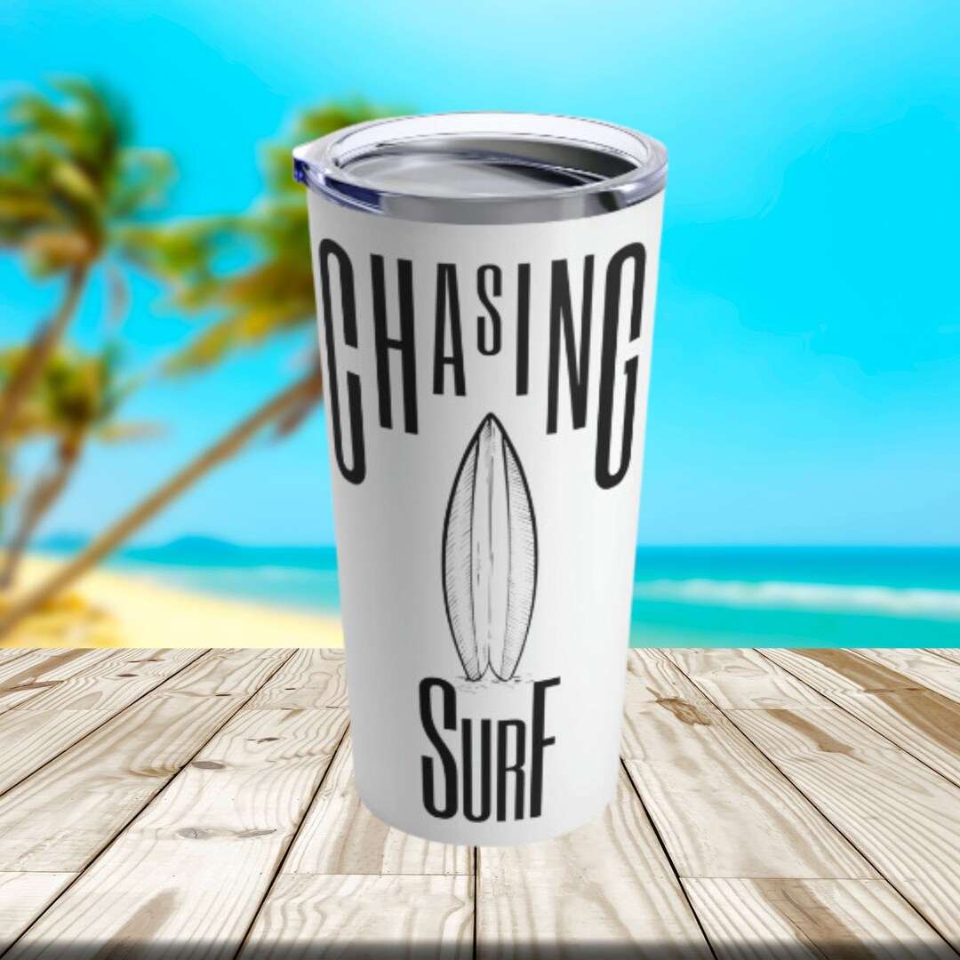 Chasing Surf 20oz Tumbler, Beach Tumbler, Surfing Tumbler, Ocean ...