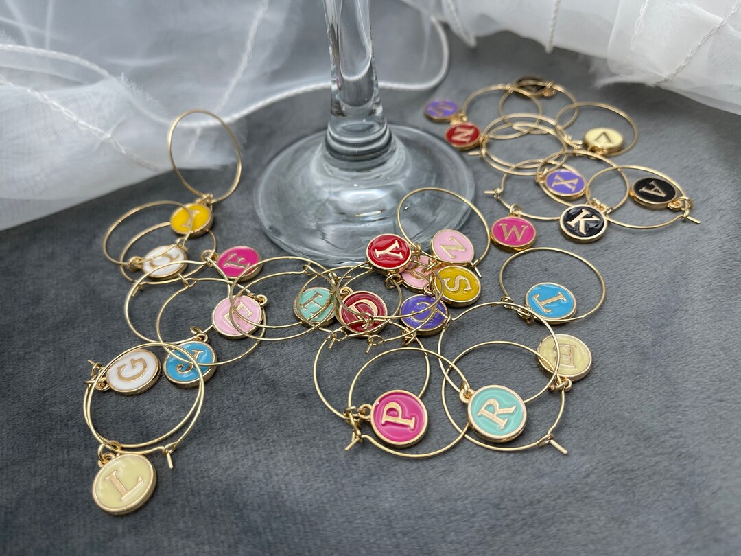 Initial Wine Charms: 26 Alphabet Letters, Gold Plated - Etsy Australia