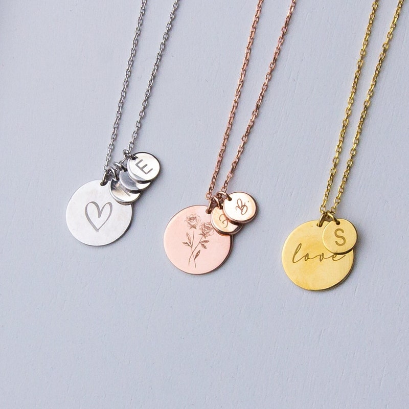 Initial Necklace - Etsy