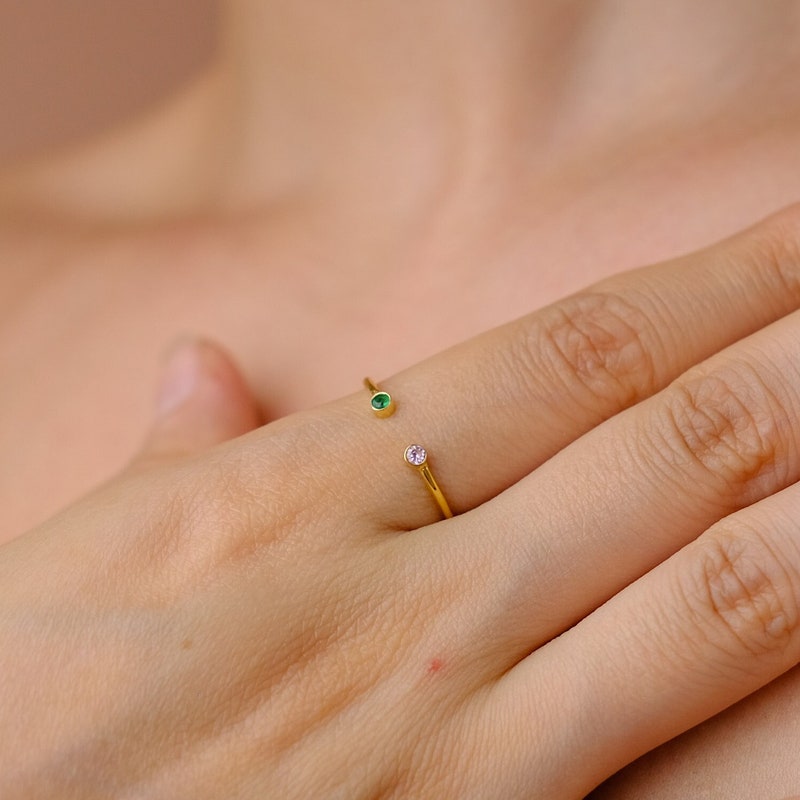 Stackable Birthstone Rings - Etsy