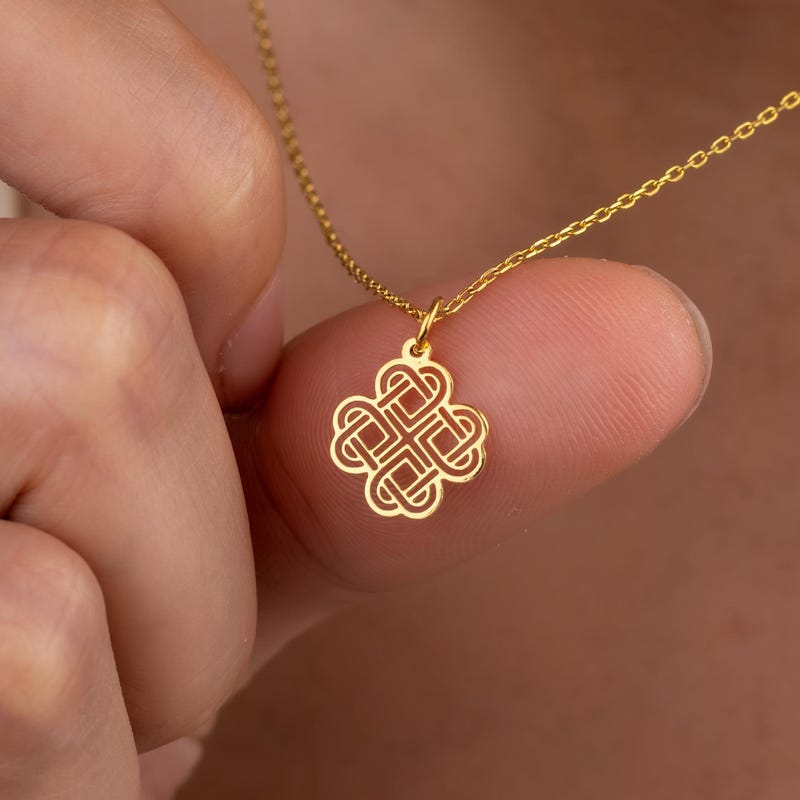 Celtic Knot Charm 14k - Etsy