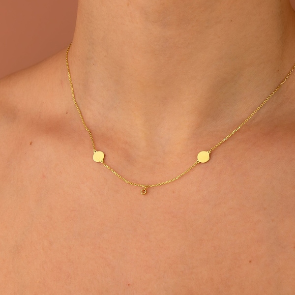Gold Disc Necklace - Etsy