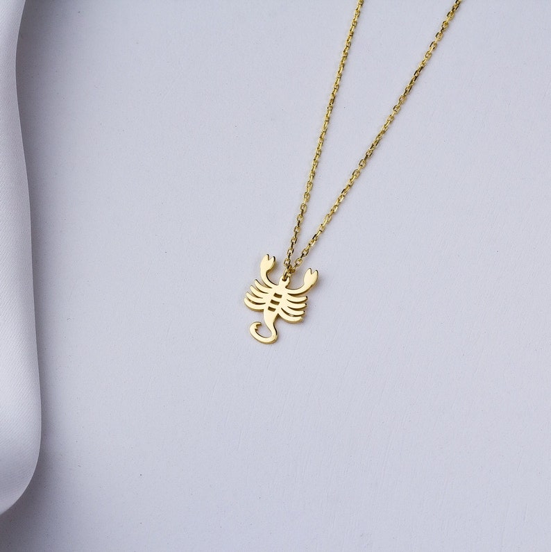 14K Gold Scorpio Necklace Minimalist Scorpion Necklace - Etsy