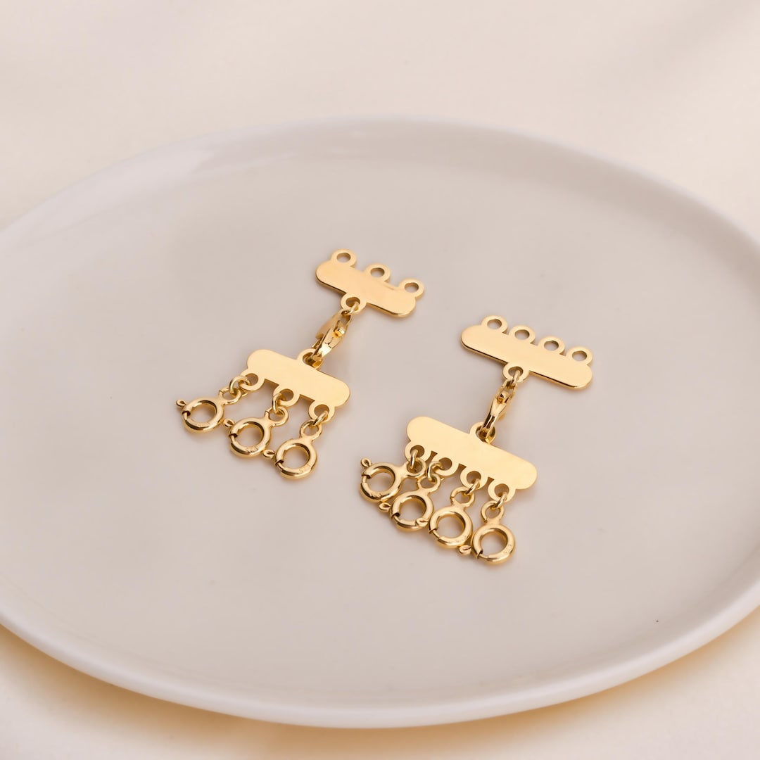 14K Gold Necklace Separator, Gold Necklace Spacer, Layered Necklace ...