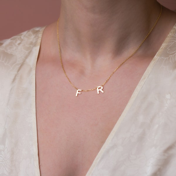 Two Initial Necklace - Etsy