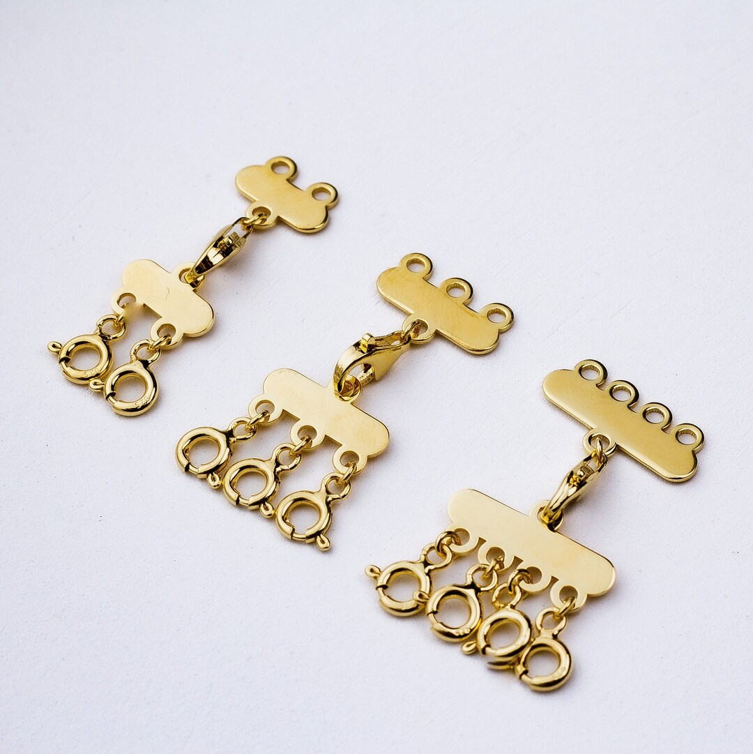14K Gold Necklace Separator, Solid Gold Necklace Spacer, Layered ...