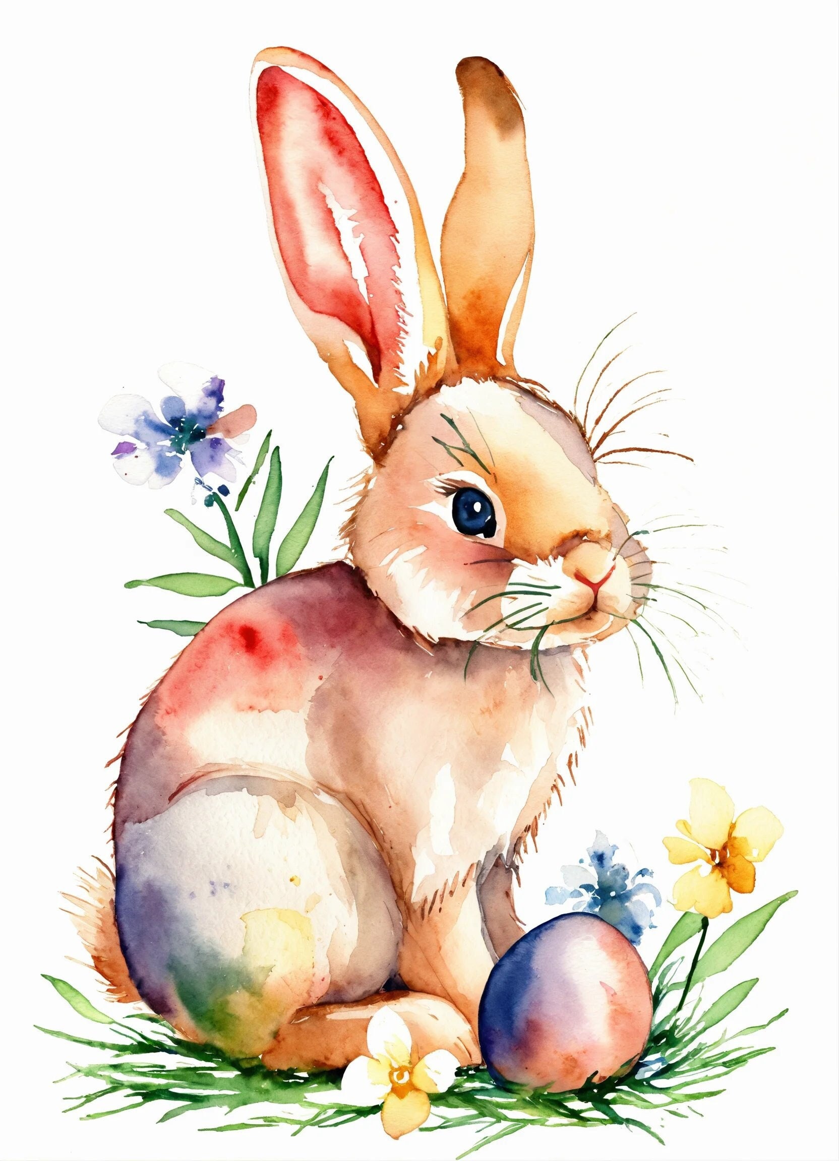 Cute Easter Bunny Clipart Digital Download - Etsy