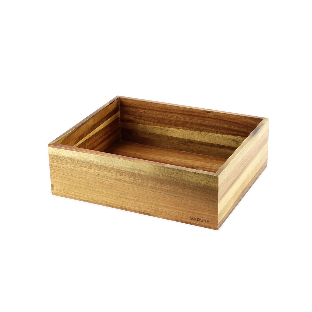 Acacia Wooden Storage Crate Rectangular Shelf Storage Box 32 X 26cm - Etsy