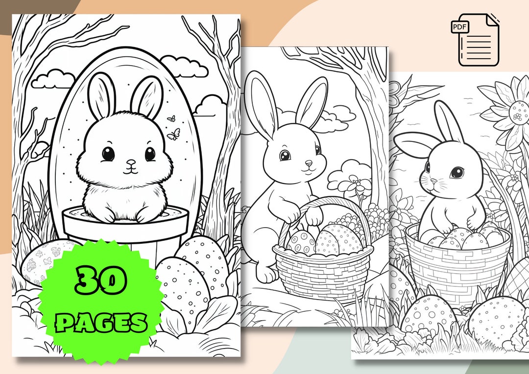 OFFER! 30 Easter Coloring Pages for Kids and Teens Printable PDF ...