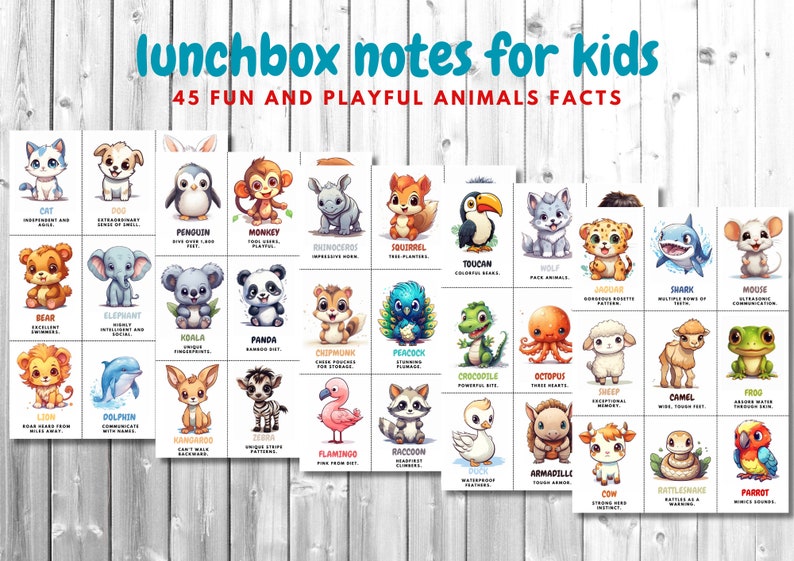 45 Printable Lunch Box Notes for Kids Lunch Notes for Toddler, Boys and ...